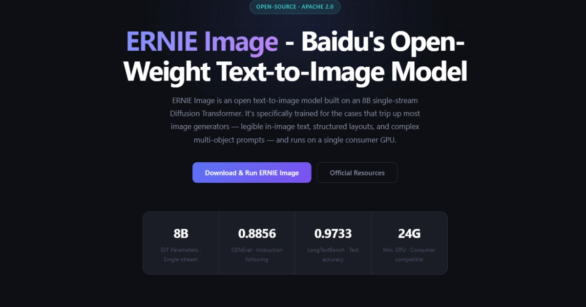 ERNIE Image – Baidu's Open-Source Text-to-Image Model